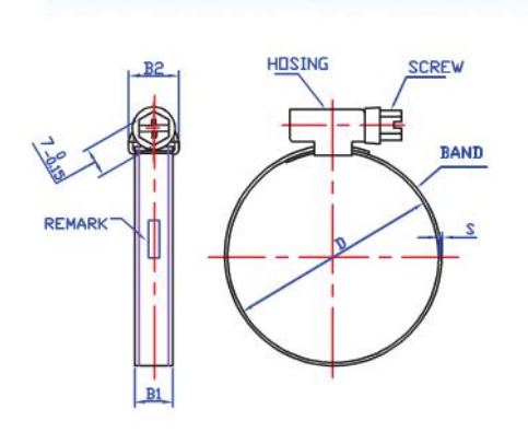 Worm drive germany type hose clamp size 8-12mm | Top quality Hydraulic ...